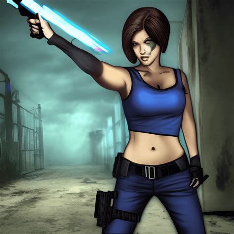 Jill Valentine Shooting Zombies Graphic Creative Fabrica