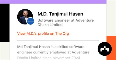 Md Tanjimul Hasan Software Engineer At Adventure Dhaka Limited The Org