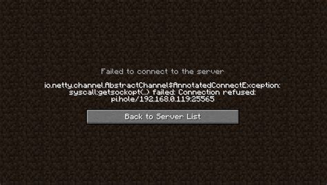Minecraft Refusing Connection To Server Rpihole