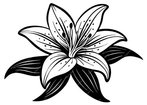Lily Silhouette Flower Outline Essential Botanical Elements For Design
