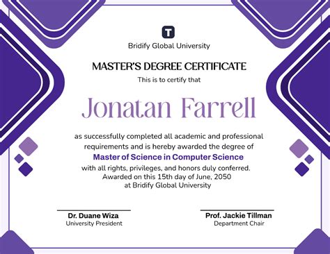 Free Masters Degree Certificate Template To Edit Online