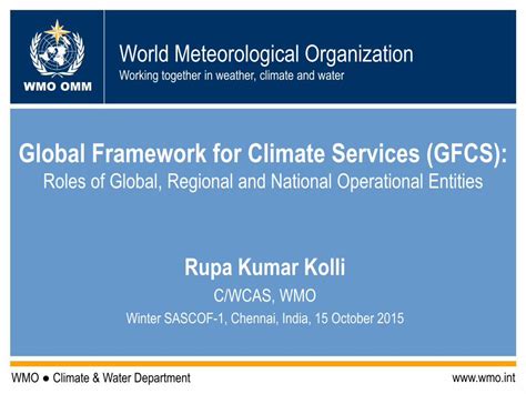 Pdf Global Framework For Climate Services Gfcs T · World