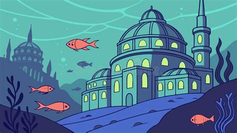 Mosque Architecture Islamic Religious Building Vector Design Generative Ai Stock Vector