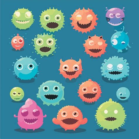 Premium Vector Viruses Vector Set