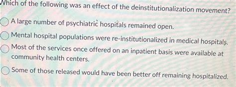 Solved Which Of The Following Was An Effect Of The