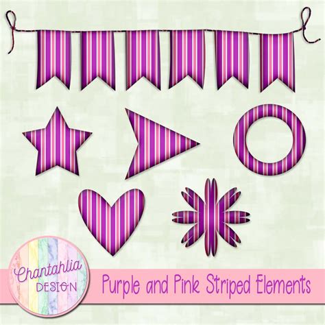 Free Purple And Pink Striped Elements For Digital Scrapbooking