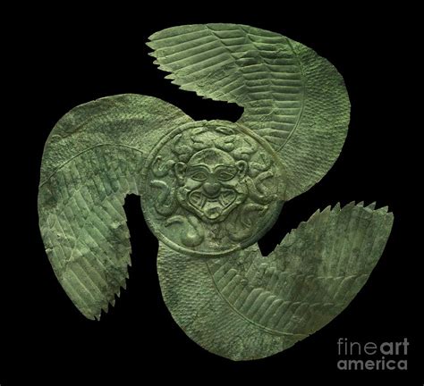 Bronze Gorgon Shield Device Photograph By David Parkerscience Photo