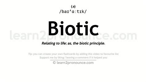 Pronunciation Of Biotic Definition Of Biotic Youtube