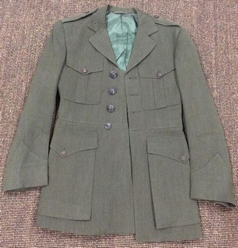 Original Korean War Usmc Marine Corp Officer Dark Green Jacket Named