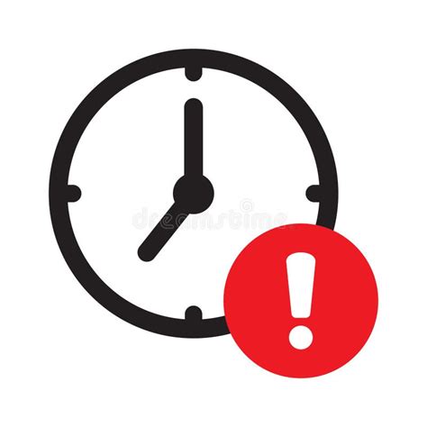 Clock Time With Exclamation Mark Expire Icon Delay Symbol Deadline Icon Stock Vector