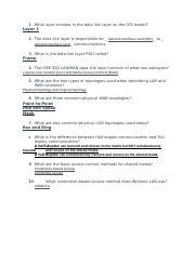 Attendance Data Link Layer Questions Docx What Layer Number Is The Data Link Layer On The