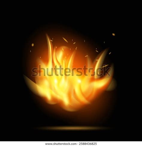 Fire Effect Design Template Flame Sparks Stock Vector Royalty Free