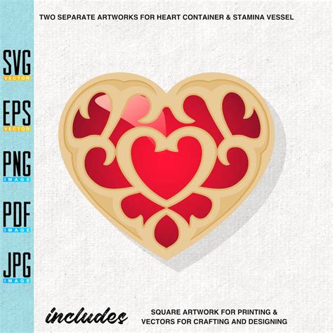 Legend Of Zelda Heart Container And Stamina Vessel Artwork Vector