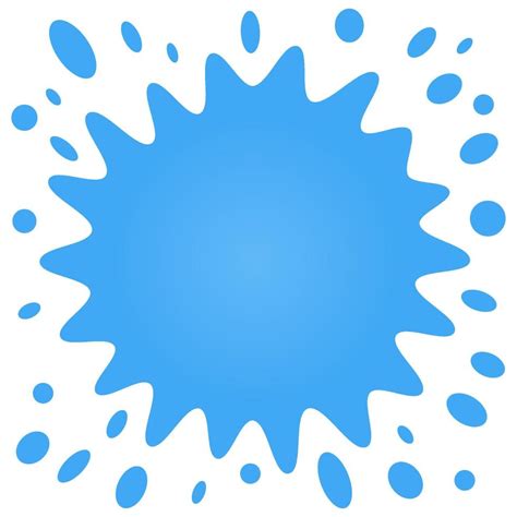 Big Blue Splash With Lots Of Small Splashes On A White Background