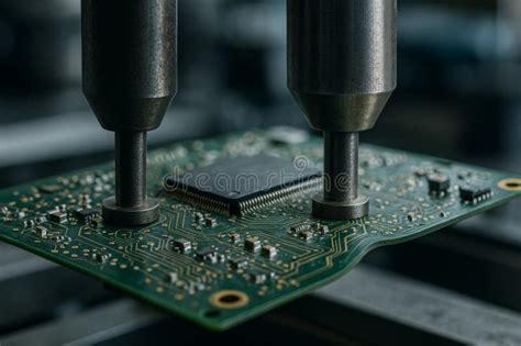 Precision Soldering Of Electronic Circuit Board In High Tech Factory