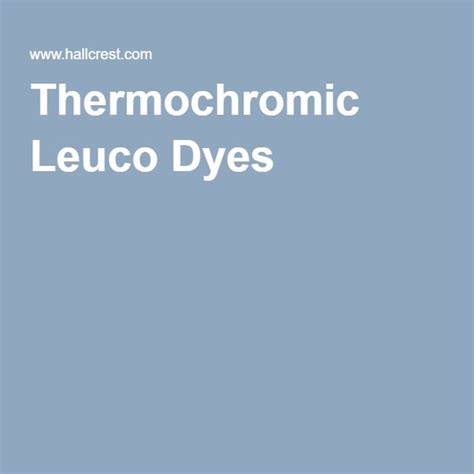 Thermochromic Leuco Dyes Health Savings Account Smart Textiles