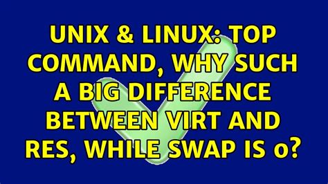 Unix And Linux Top Command Why Such A Big Difference Between Virt And Res While Swap Is 0