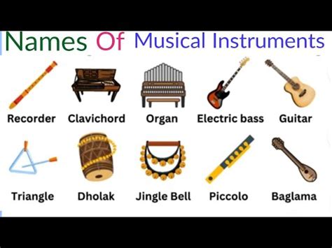 Names Of Musical Instruments With Spelling Pronunciation And Pictures Of Musical Instruments