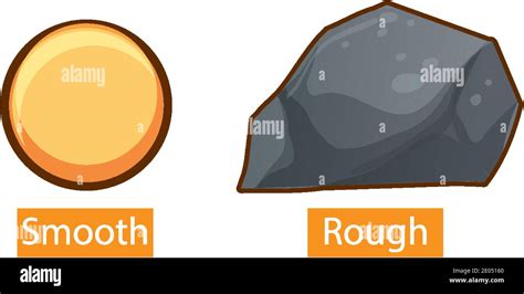 Opposite Adjectives With Smooth And Rough Illustration Stock Vector