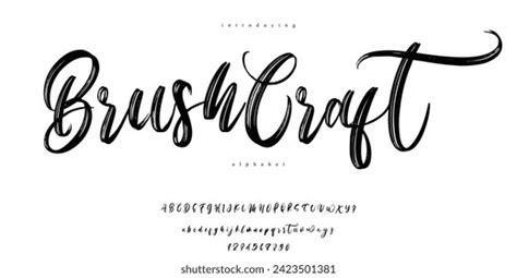 Brush Script Handwritten Alphabet Font Stock Vector Royalty Free 2423501381 Shutterstock