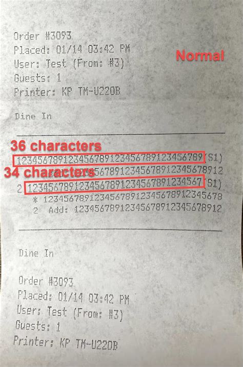 Kitchen Receipt Printer Character Limit Per Line On Skytab Pos