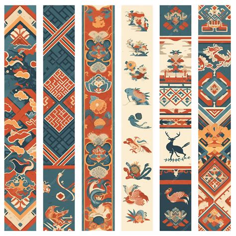 Korean Dancheong Patterns With Colorful Designs Premium Ai Generated