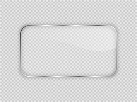 Premium Vector Glass Plate In Rounded Rectangular Frame