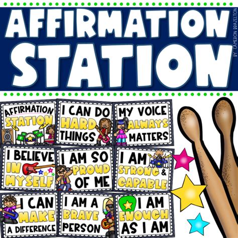 Rockstar Theme Affirmation Station Positive Classroom Decor And Mirror