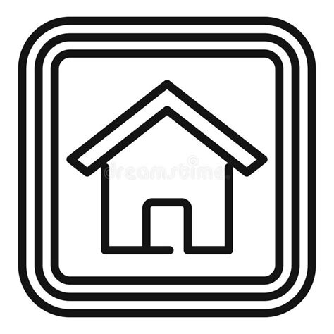 House Button Icon Outline Vector Computer Interface Stock Vector