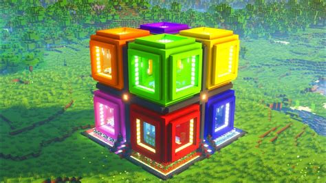 Minecraft How To Build A Colorful Cube House Tutorial Youtube