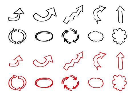 Premium Vector Hand Drawn Red And Black Arrow Collection Vector