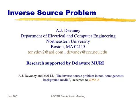 Ppt Inverse Source Problem Powerpoint Presentation Free Download