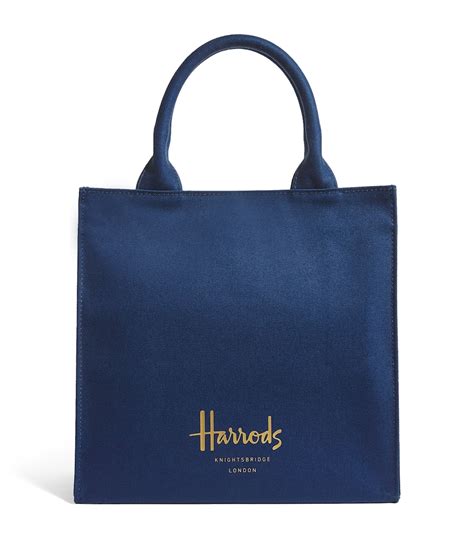 Harrods Navy Small Cotton Logo Tote Bag Harrods Us