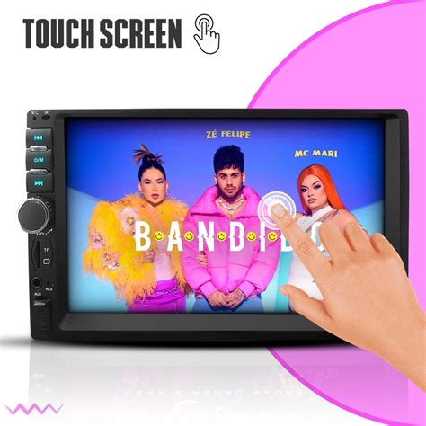 Central Multimídia 2din Automotivo Mp5 Com Tela De 7 Touch Screen