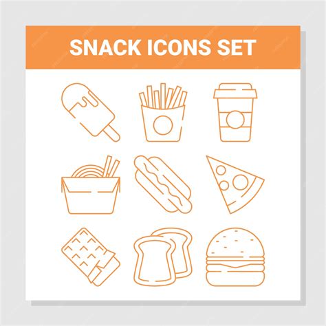 Premium Vector Snack Icons Set