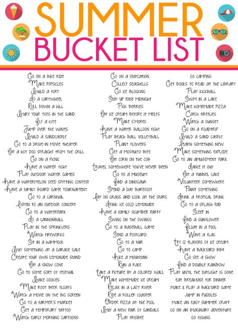 100 Fun Summer Bucket List Ideas Play Party Plan