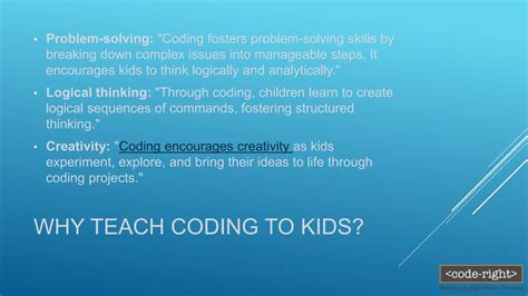 Creative Coding For Five Year Olds Pptx