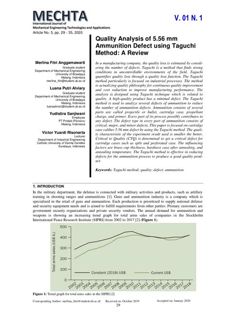 Pdf Quality Analysis Of 556 Mm Ammunition Defect Using Taguchi Method A Review