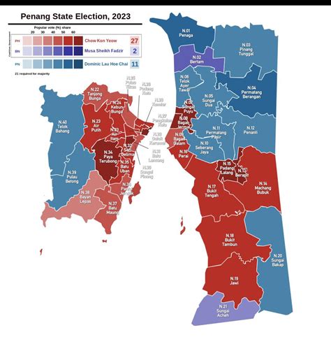 Final Map And Results Of 2023 Penang State Election Rmalaysia