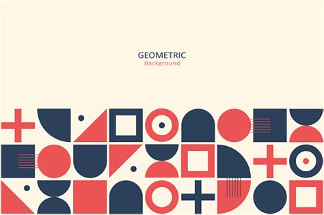 추상적인 평면 기하학적 배경 원 사각형 삼각형의 단순한 모양을 가진 모자이크 디자인 0명에 대한 스톡 벡터 아트 및 기타 이미지 0명 개념 그래픽 프린트 Istock