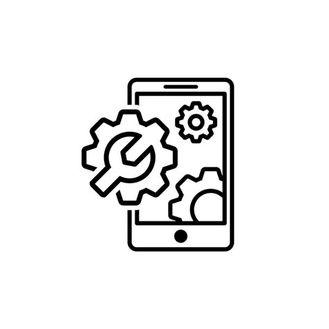Mobile Service Icon Gear Icon Setting Icon 13816692 Vector Art At
