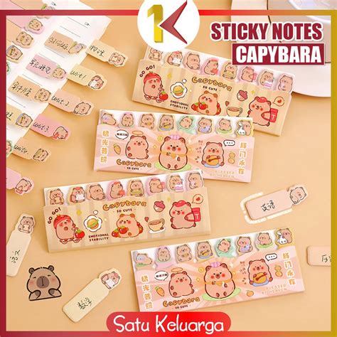 Jual Sk A95 Sticky Notes Motif Capybara Lucu 8 Baris Pembatas Buku