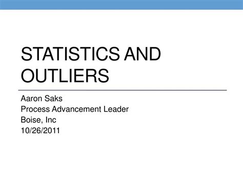 Ppt Statistics And Outliers Powerpoint Presentation Free Download