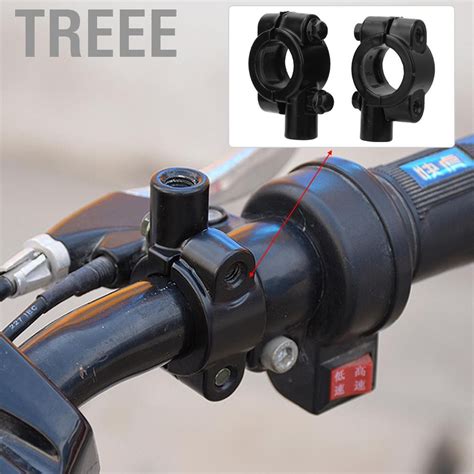 Treee Universal รถจักรยานยนต์ไฟฟ้ากระจกมองหลังผู้ถือรูยึด Reflector Bracket Clamp Shopee Thailand