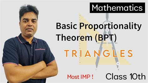 Basic Proportionality Theorem Bpt Thales Theorem Cbse Class10 Maths Triangles Izhar Sir
