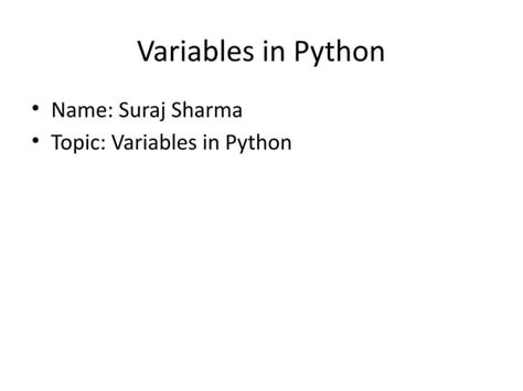 Variables In Pythonpptx