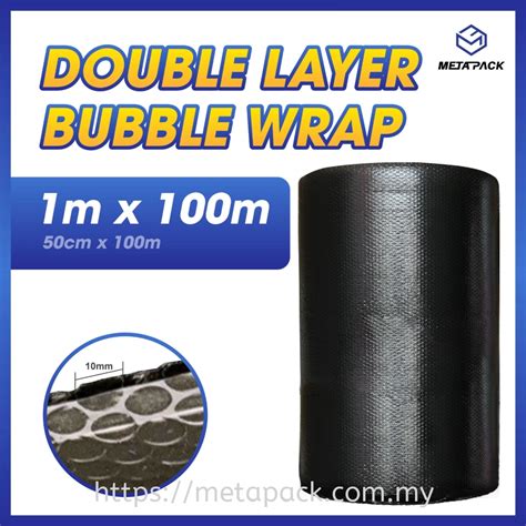 Black Bubble Wrap Double Layer 1meter X 100meter At Kl Bubblewrap