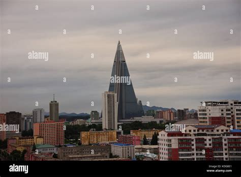 The Ryugyong Hotel Under Construction In Pyongyang North Korea