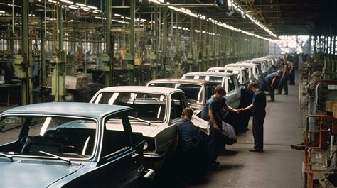 Men In Factory On A Car Assembly Line Background Assembly Line Picture