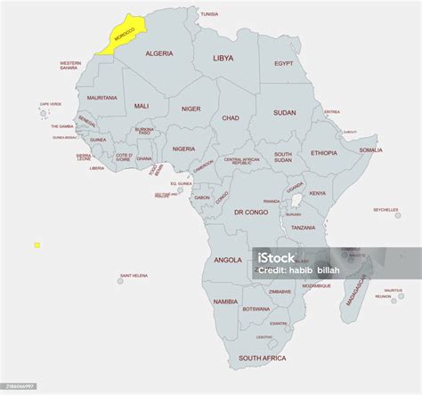 Political Map Of Africa With Morocco Highlighted Showing Country